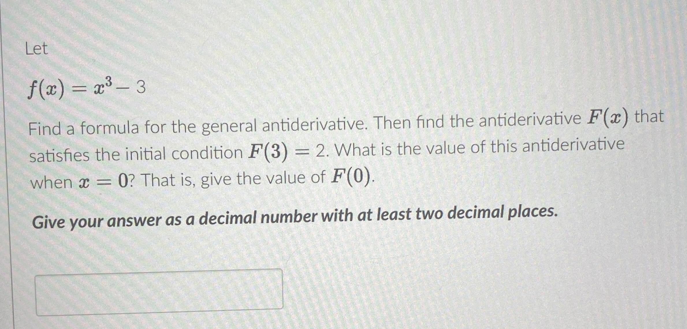 Solved Letf(x)=x3-3Find a formula for the general | Chegg.com