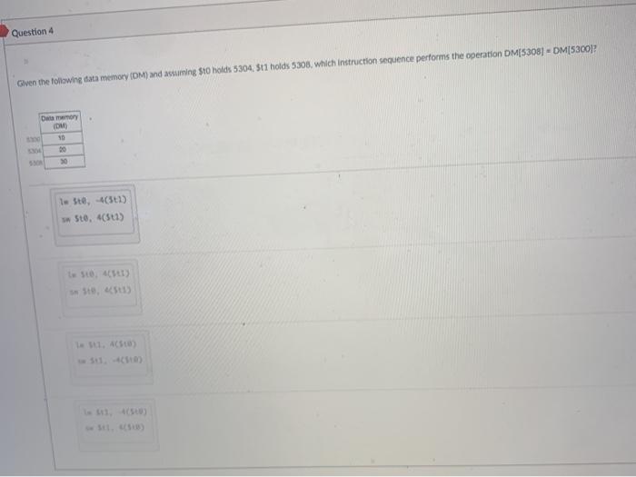 Solved rect Question 1 Given the instruction sequence below, | Chegg.com