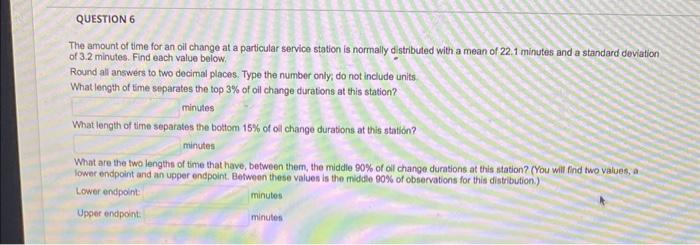 Solved The amount of time for an oil change at a particular | Chegg.com