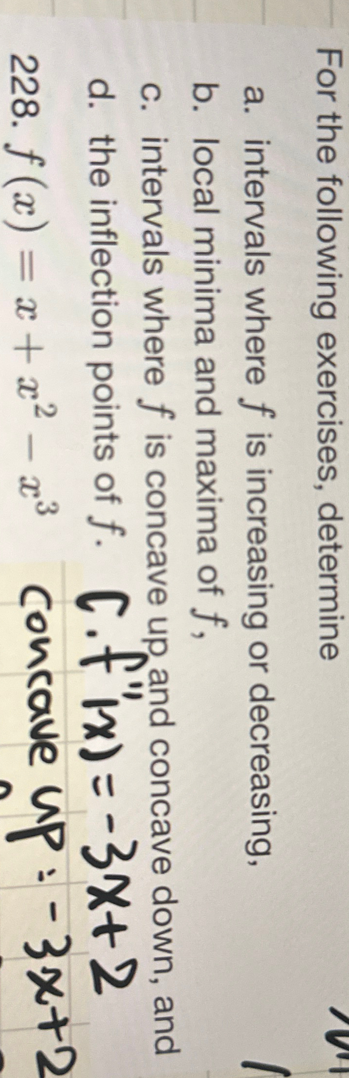 Solved For the following exercises, determinea. ﻿intervals | Chegg.com
