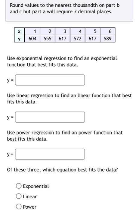 Solved Round values to the nearest thousandth on part b and | Chegg.com