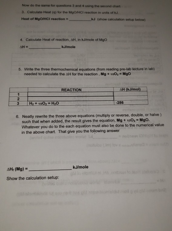 Solved Prelab Assignment Using the data below and using the | Chegg.com