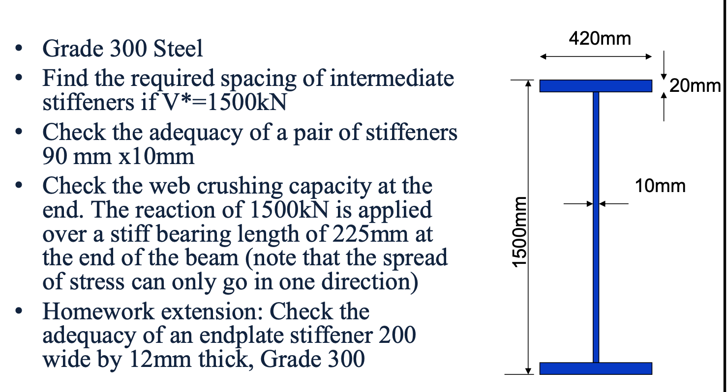 Grade 300 ﻿SteelFind the required spacing of | Chegg.com