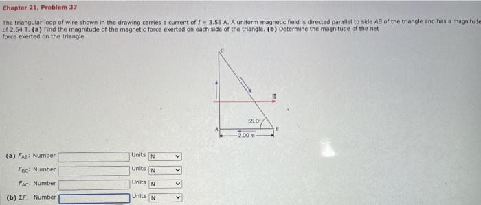 Solved Chapter 21, Problem 37 The triangular loop of wire | Chegg.com