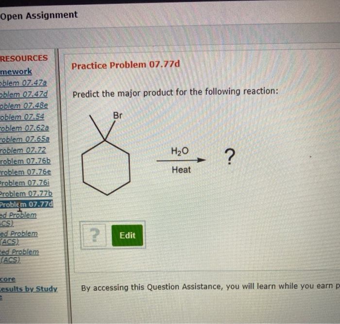 Solved Open Assignment Practice Problem 07.77d Predict the | Chegg.com