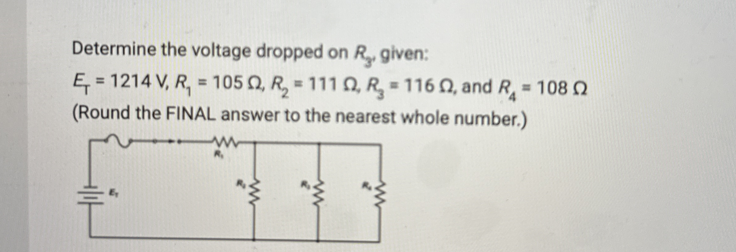 Solved Determine the voltage dropped on R3, | Chegg.com