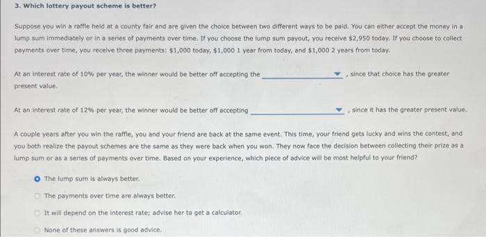 Solved Suppose you win a raffle held at a county fair and | Chegg.com Solved Suppose you win a raffle held at a county fair and | Chegg.com