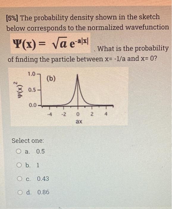 Solved [5%] The probability density shown in the sketch | Chegg.com