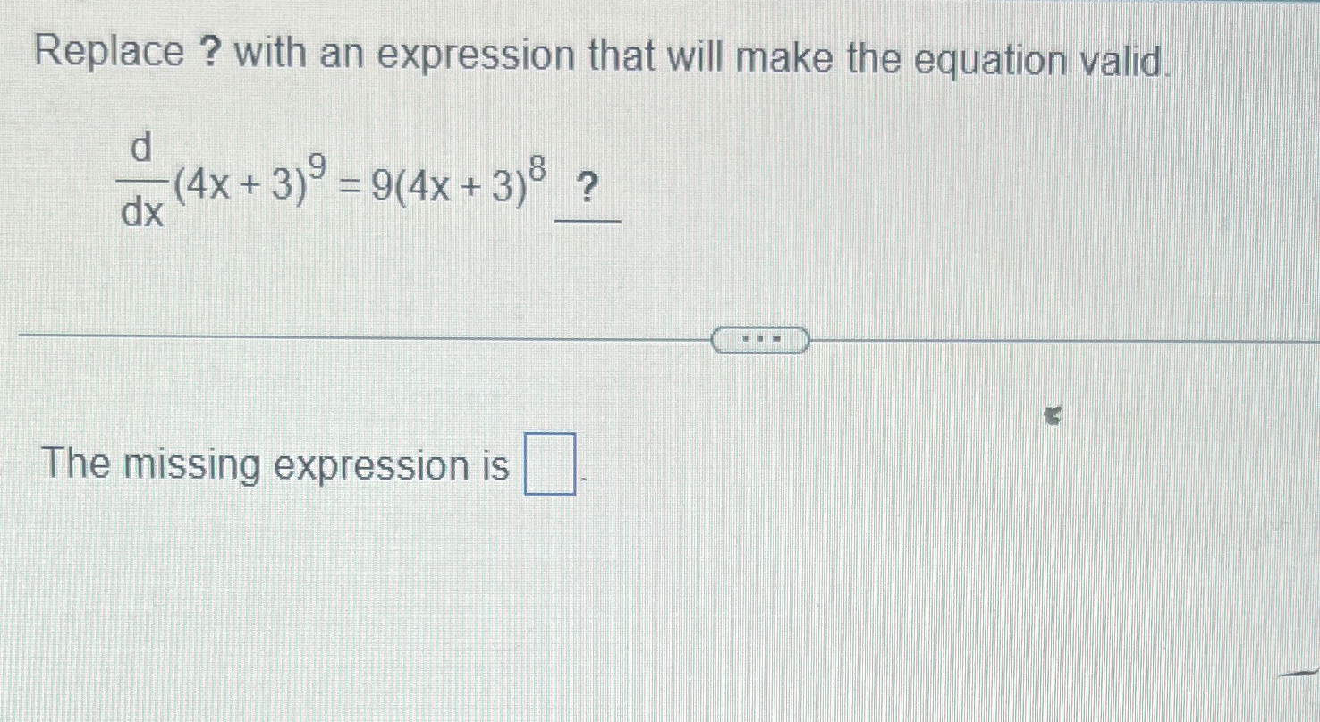 Solved Replace ? ﻿with an expression that will make the | Chegg.com