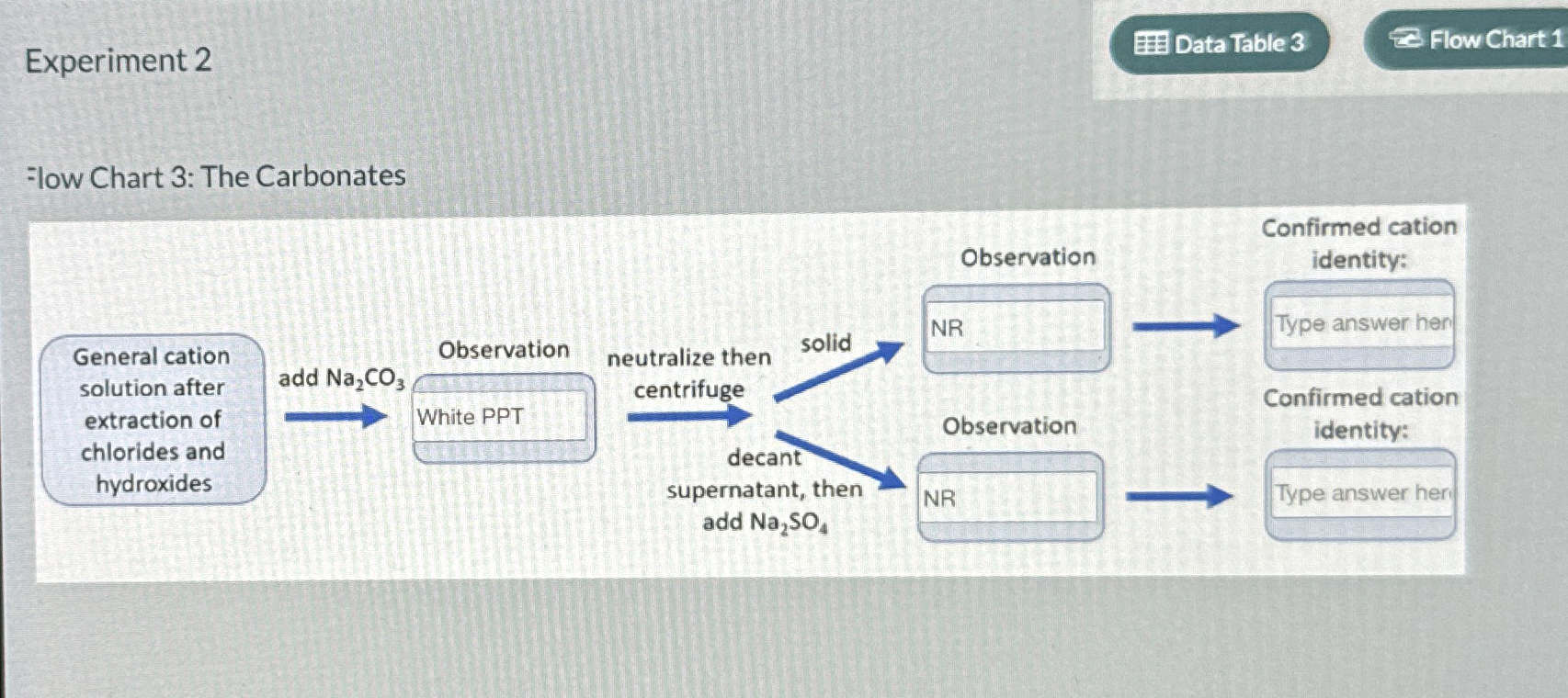 Solved Experiment2Flow Chart 3: The CarbonatesPlease help me | Chegg.com