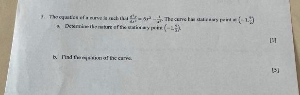 Solved 5. The equation of a curve is such that | Chegg.com