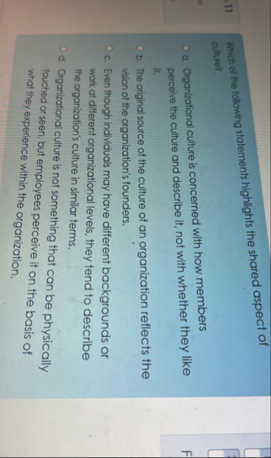 Solved Which of the following statements highlights the | Chegg.com