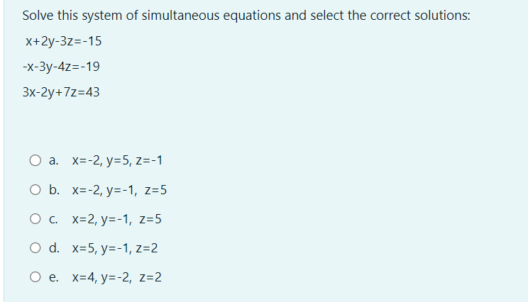 Solved Solve this system of simultaneous equations and | Chegg.com