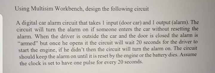 Using Multisim Workbench, design the following | Chegg.com