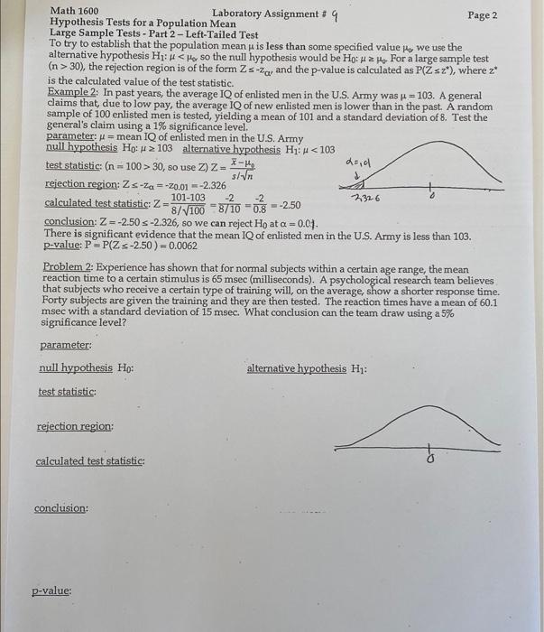 Solved # -2 Math 1600 Laboratory Assignment 9 Page 2 | Chegg.com