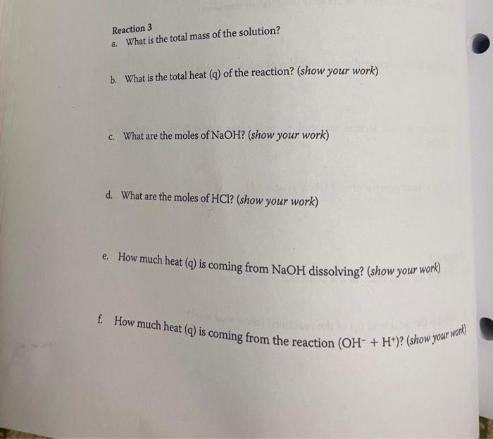 Solved 1. Data PART A. SOLUTION CALORIMETRY Mass of empty | Chegg.com