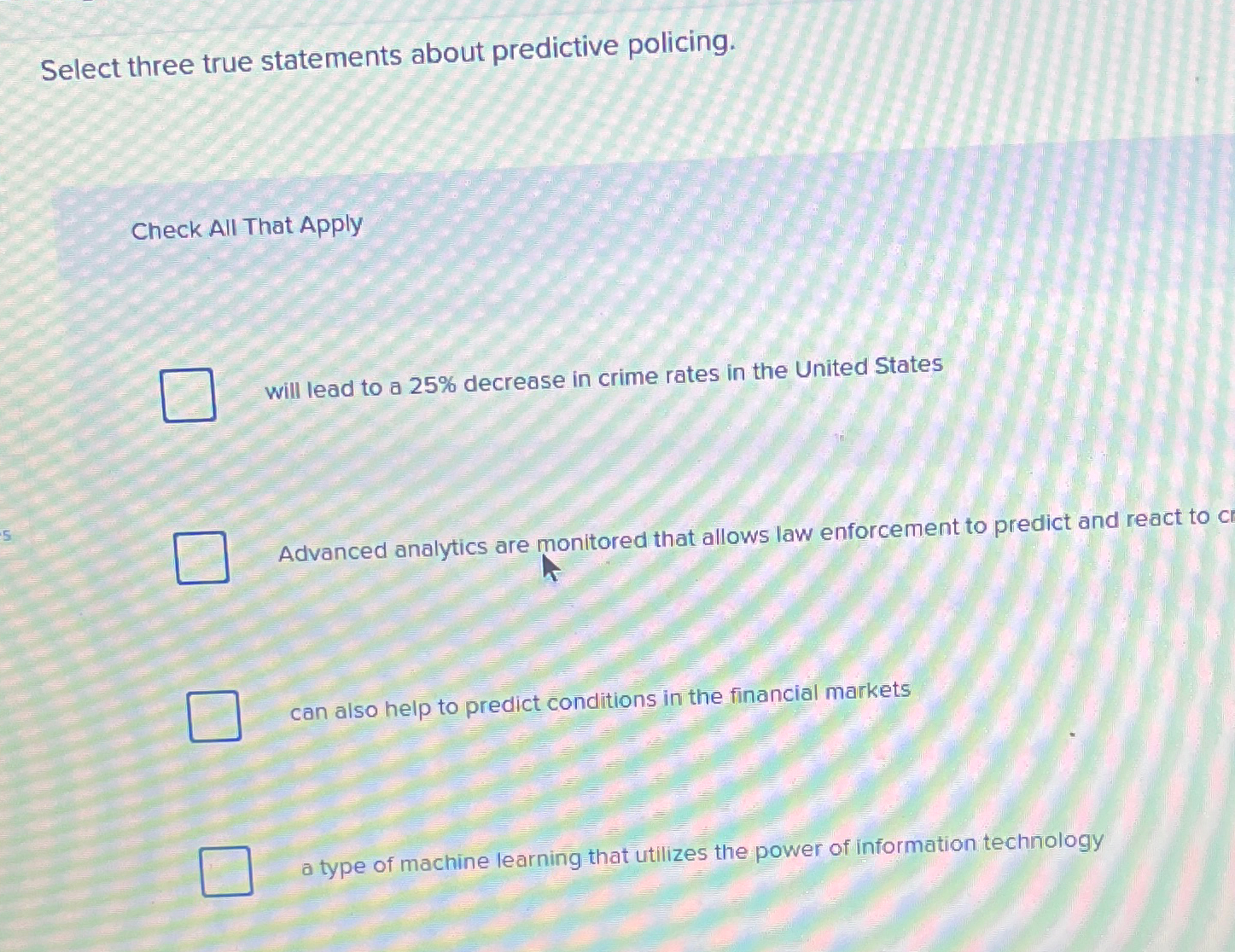 Solved Select three true statements about predictive | Chegg.com