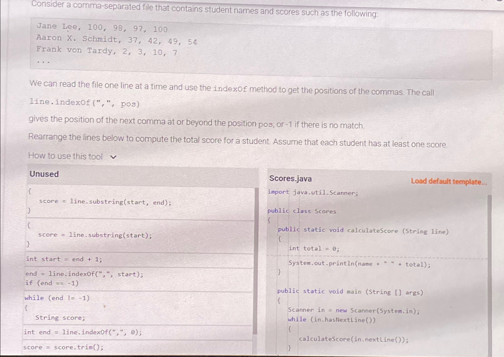 Solved Consider a comma-separated file that contains student | Chegg.com