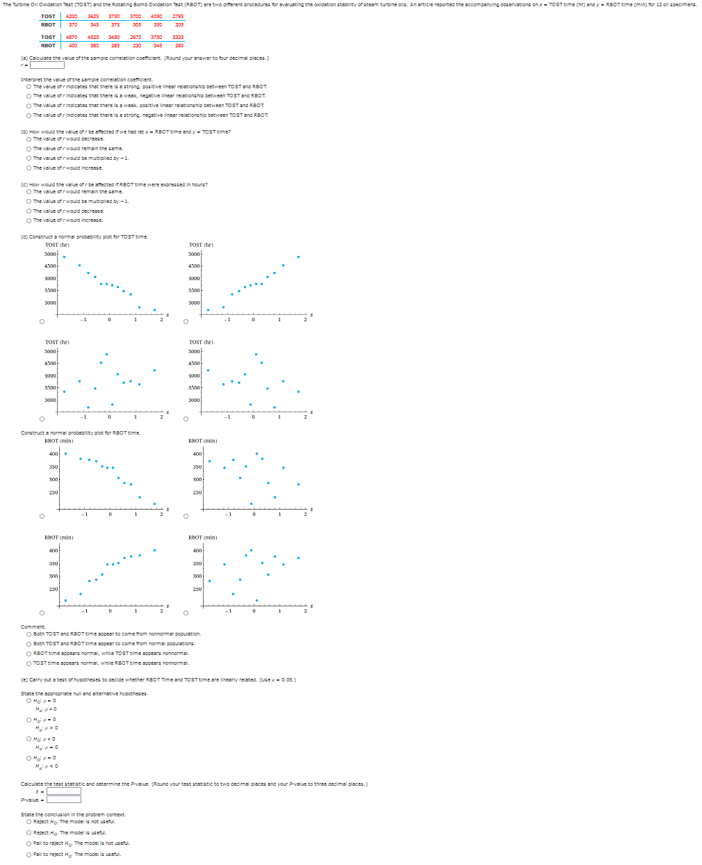 Solved (a) ﻿Calculate the value of the sample correlation | Chegg.com