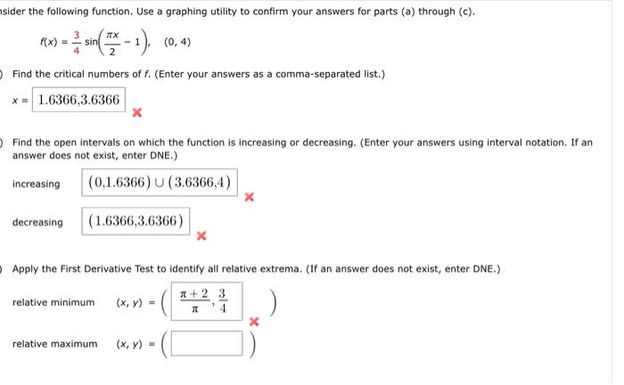 Solved ssider the following function. Use a graphing utility | Chegg.com