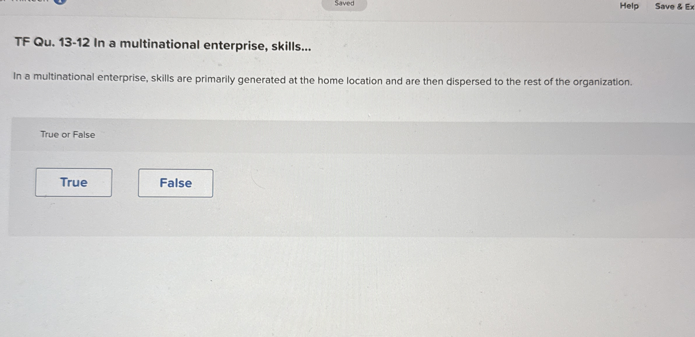 Solved SavedHelpSave & ExTF Qu. 13-12 ﻿In a multinational | Chegg.com