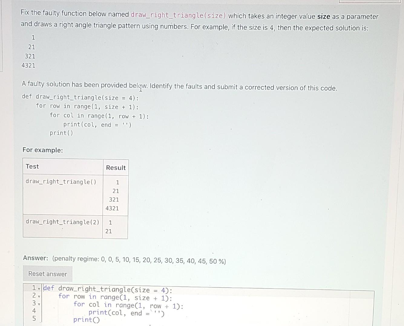Solved Fix the faulty function below named | Chegg.com