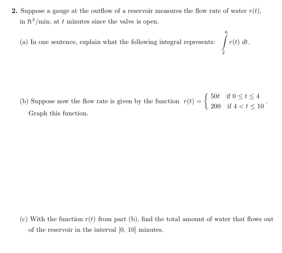 Solved Suppose a gauge at the outflow of a reservoir | Chegg.com