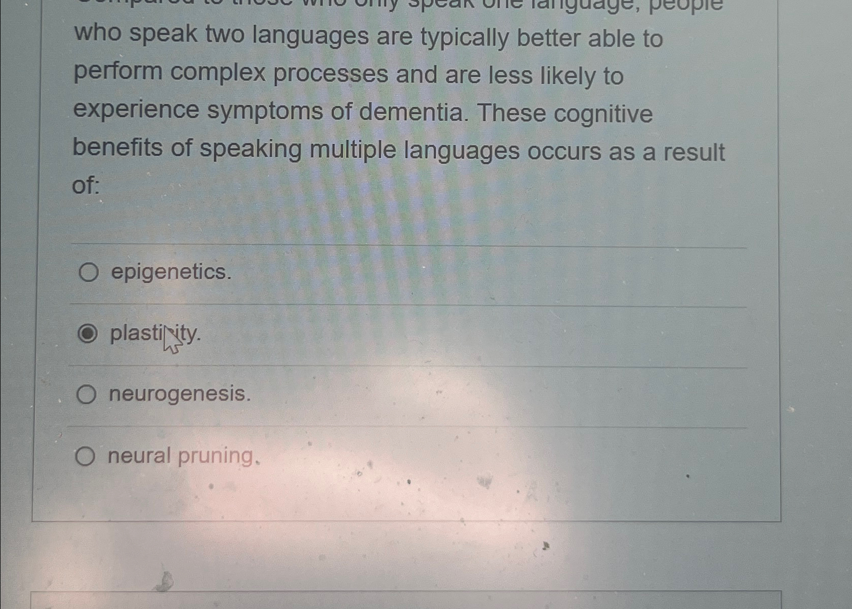 Solved who speak two languages are typically better able to | Chegg.com