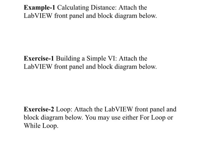 Solved Example-1 Calculating Distance: Attach the LabVIEW | Chegg.com