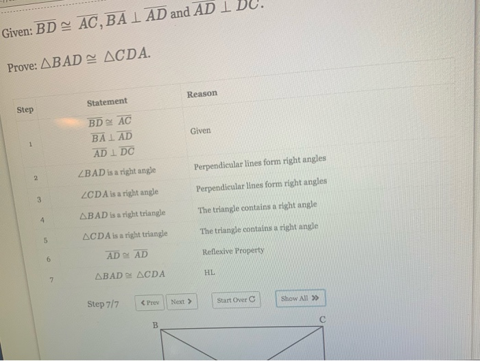 Solved Given: AC I BD and DB bisects ZABC. Prove: AABD ACBD. | Chegg.com