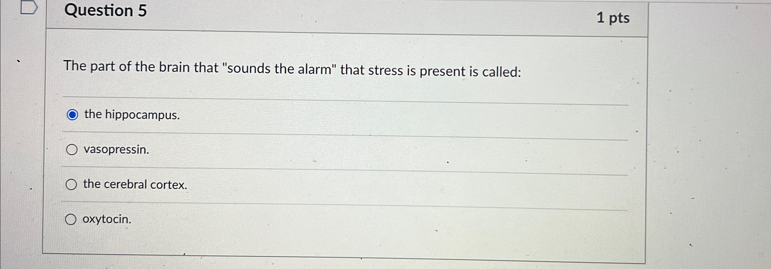 Solved Question 51 ptsThe part of the brain that Solved Question 51 ptsThe part of the brain that