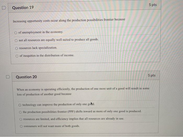 Solved Question 1 5 pts (Figure: Pork and Corn PPF 2) If we | Chegg.com