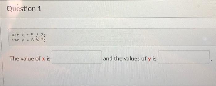 Solved varx=5/2 vary=8%3 The value of x is and the values of | Chegg.com