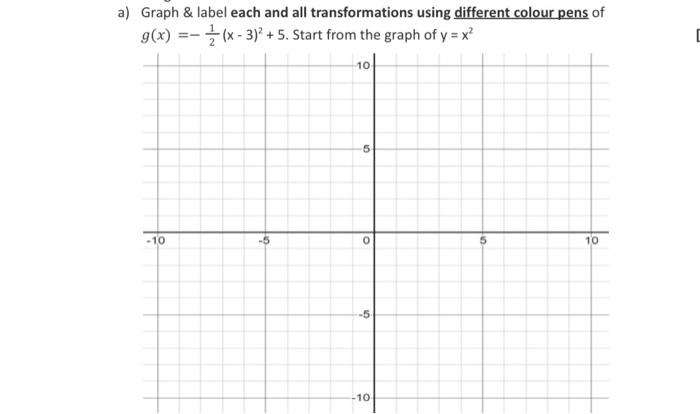 Solved a) Graph \& label each and all transformations using | Chegg.com