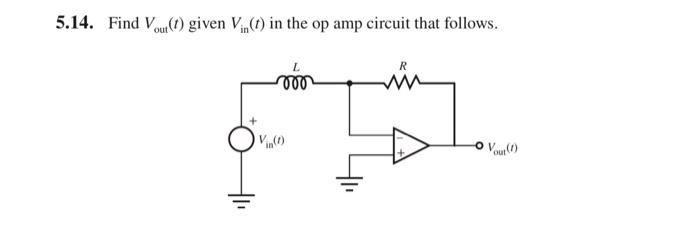 Solved 14. Find Vout (t) given Vin (t) in the op amp circuit | Chegg.com