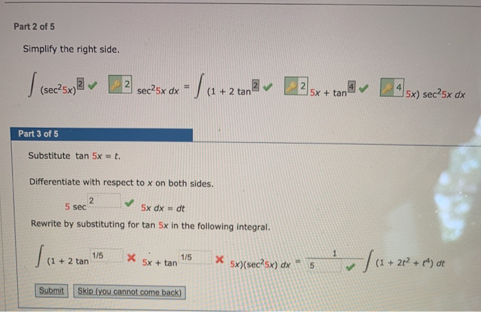 Solved Tutorial Exercise Find the integral involving secant | Chegg.com
