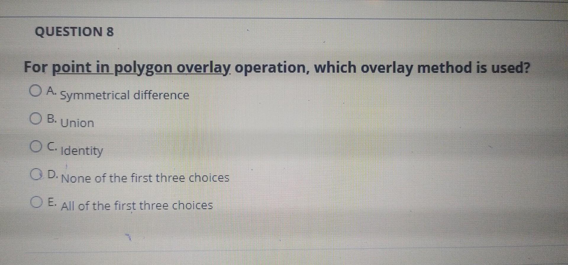 Solved For point in polygon overlay operation, which overlay | Chegg.com
