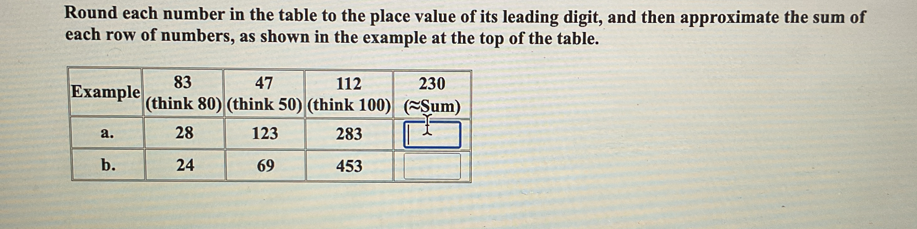 Solved Round each number in the table to the place value of | Chegg.com