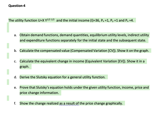 Solved The utility function U=X Y1/2 1/2 ﻿and the initial | Chegg.com