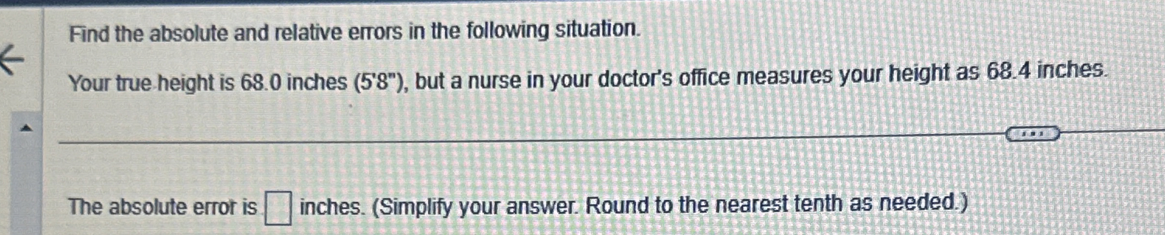 Solved Find the absolute and relative errors in the | Chegg.com