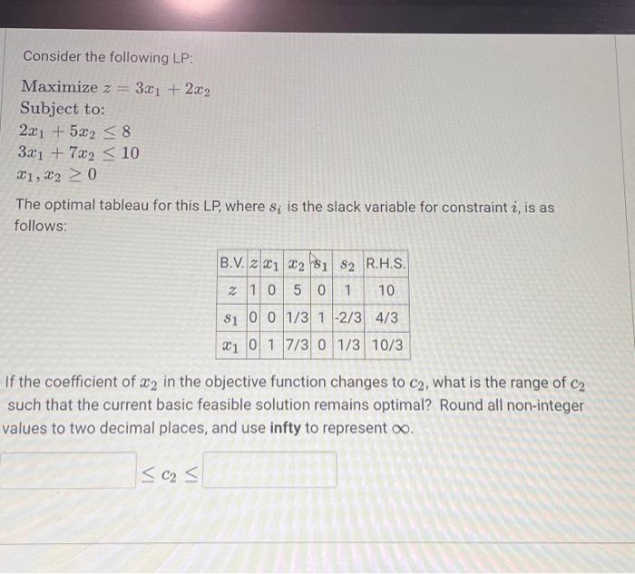 Consider the following LP: Maximize z=3x1+2x2 Subject | Chegg.com
