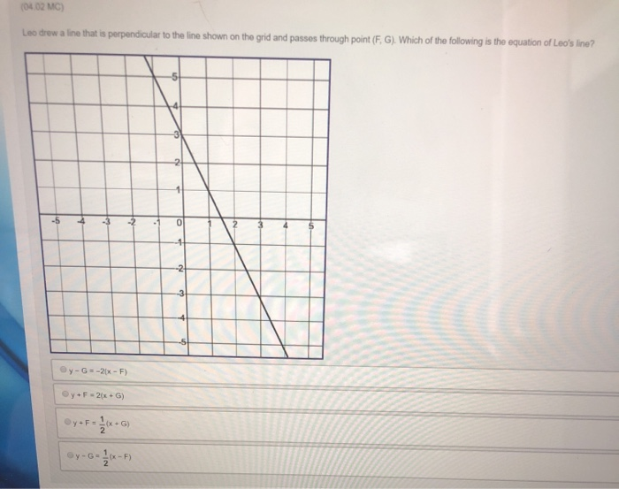 Solved (04.02 MC) Leo drew a line that is perpendicular to | Chegg.com Solved (04.02 MC) Leo drew a line that is perpendicular to | Chegg.com