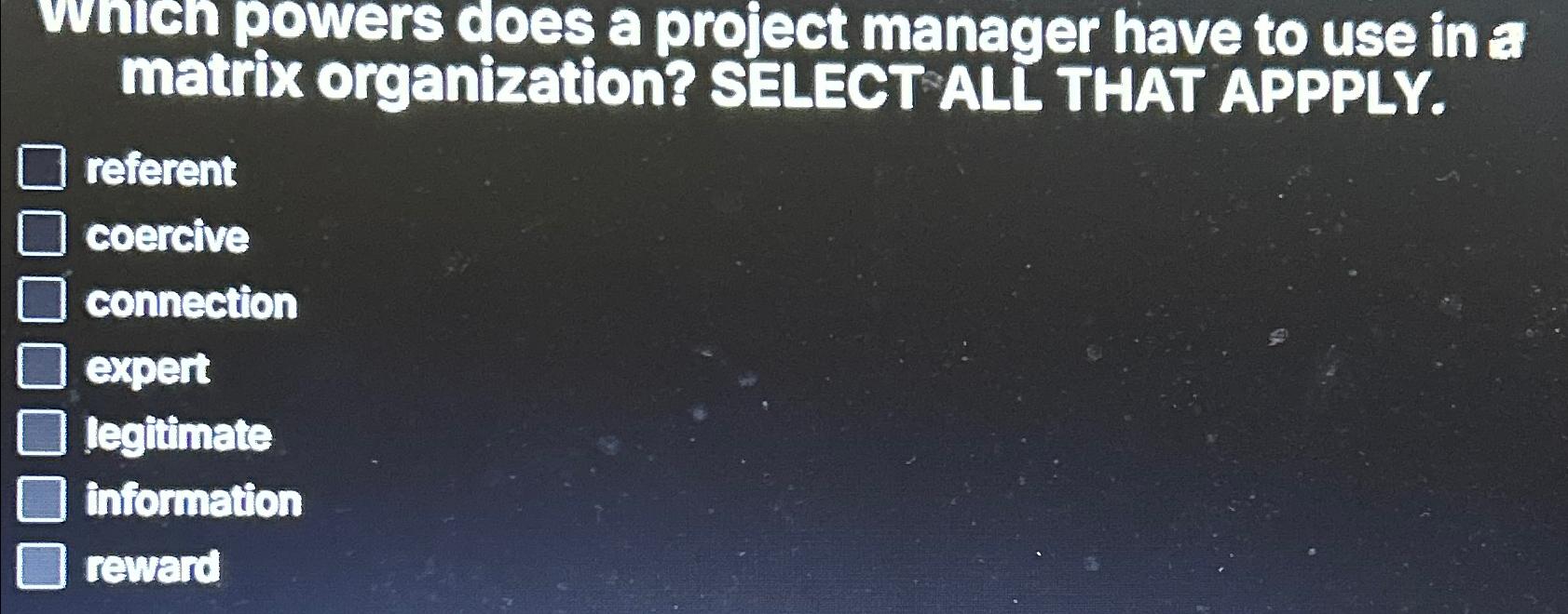 Solved Which powers does a project manager have to use in a | Chegg.com