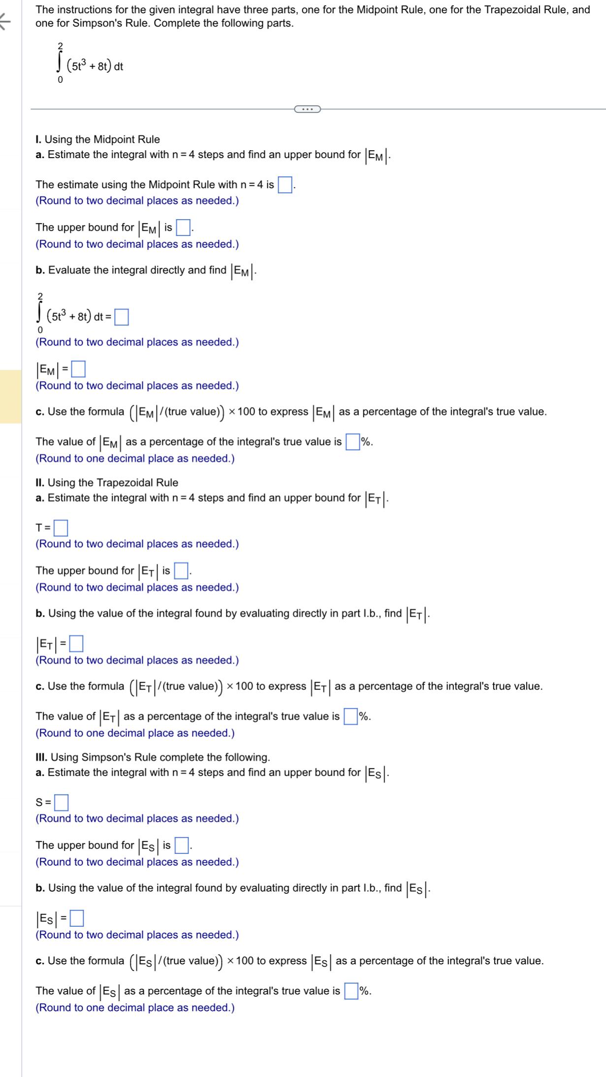 Solved The instructions for the given integral have three | Chegg.com