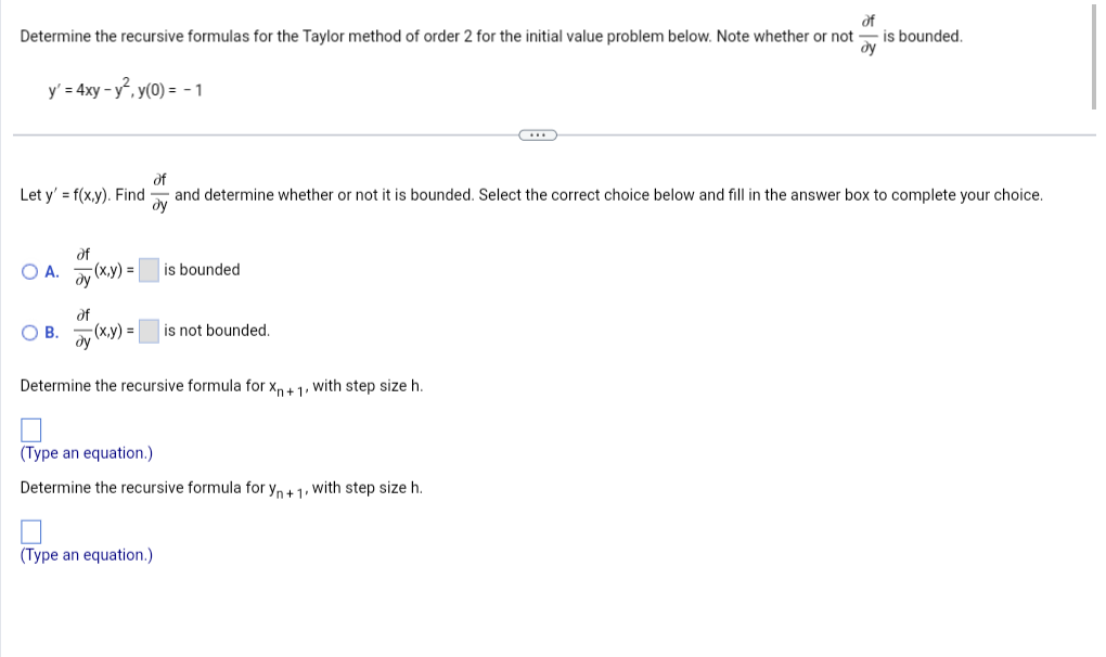 Solved Determine the recursive formulas for the Taylor | Chegg.com
