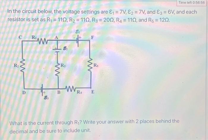 Solved In the circuit below, the voltage settings are ε1=7 | Chegg.com