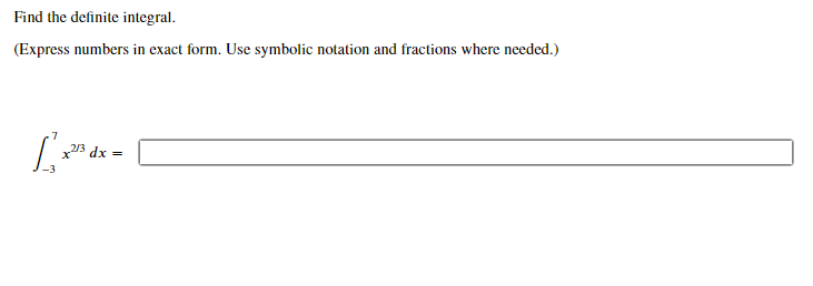 Solved Find the definite integral.(Express numbers in exact | Chegg.com