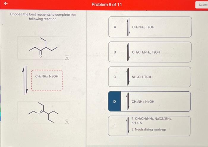 Solved Choose the best reagents to complete the following | Chegg.com