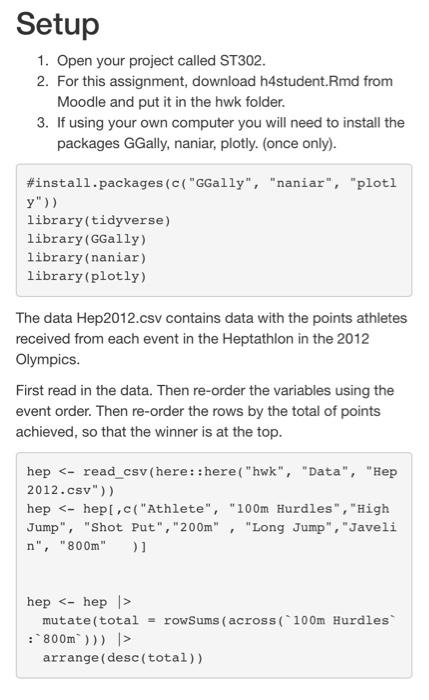 Solved Setup 1. Open your project called ST302. 2. For this | Chegg.com
