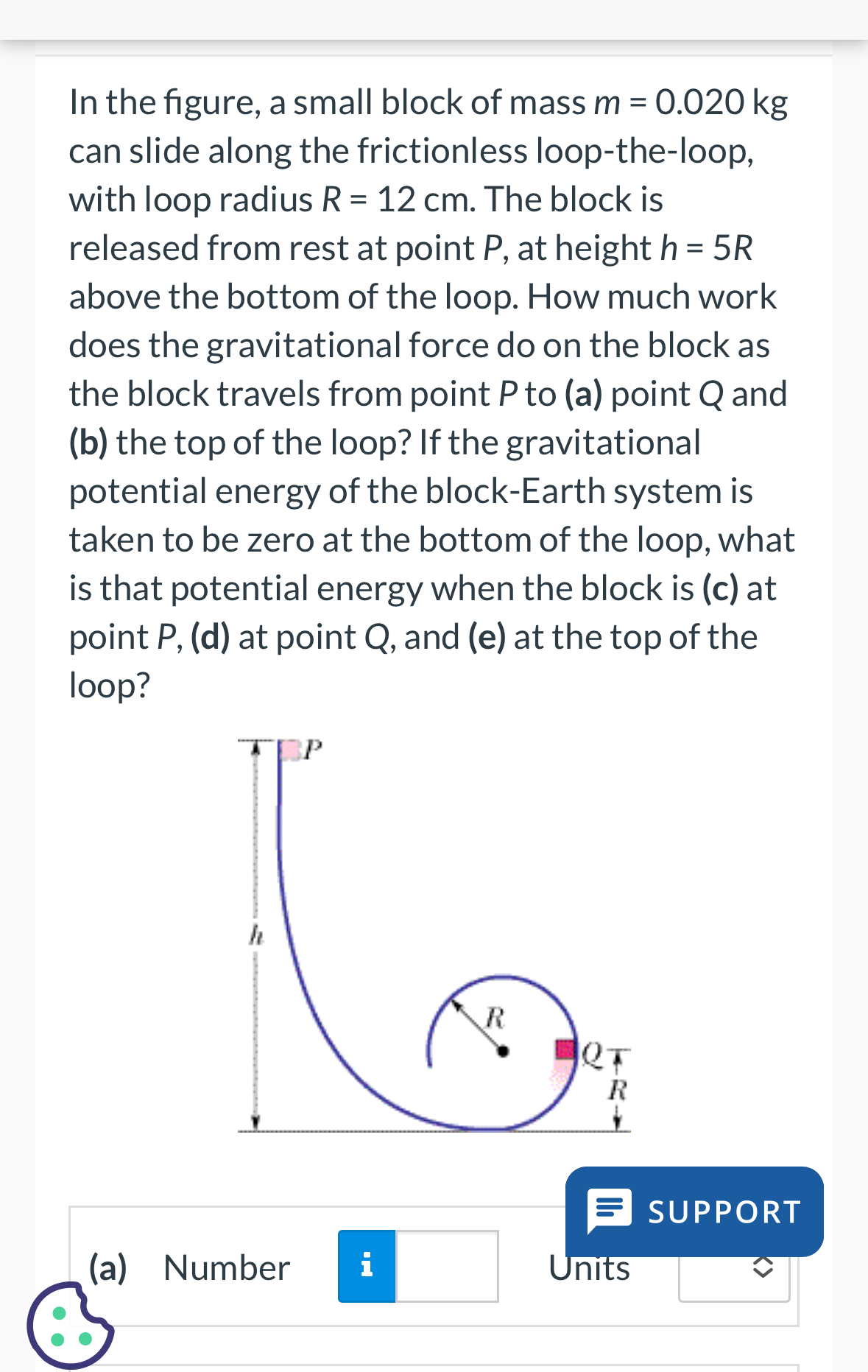 Solved In the figure, a small block of mass m=0.020kg ﻿can | Chegg.com